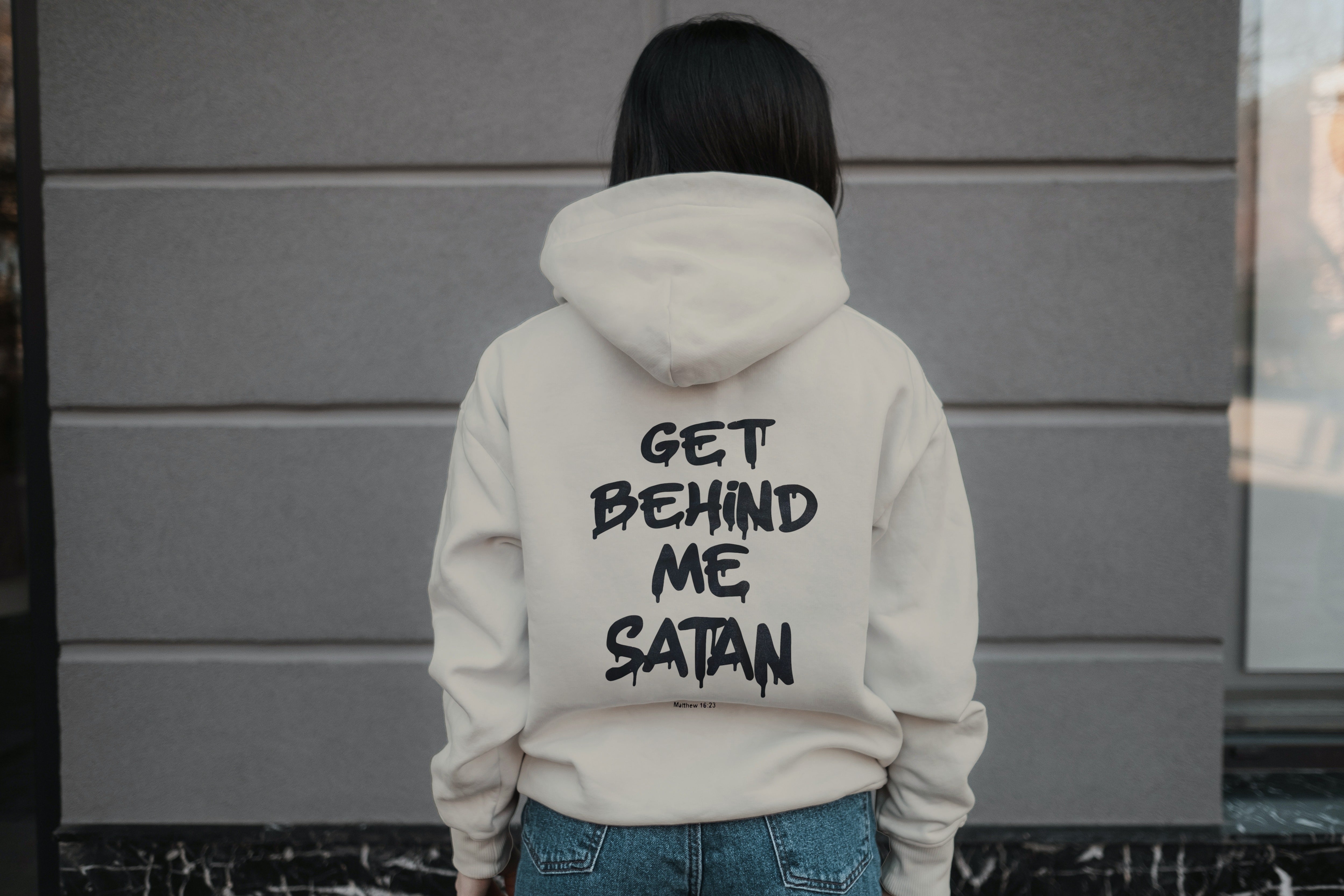 "Get Behind Me Satan" Hooded Sweatshirt – God's Blueprint
